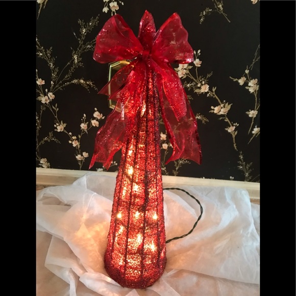 Holiday | Red Light Up Table Top Christmas Tree | Poshmark